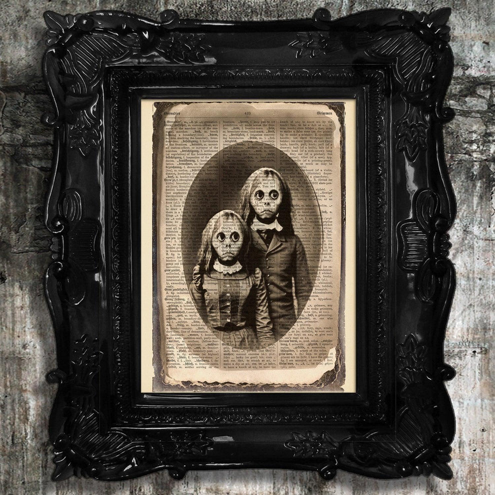 Sisters with a Dark Secret - Victorian Gothic Art on Vintage Dictionar ...
