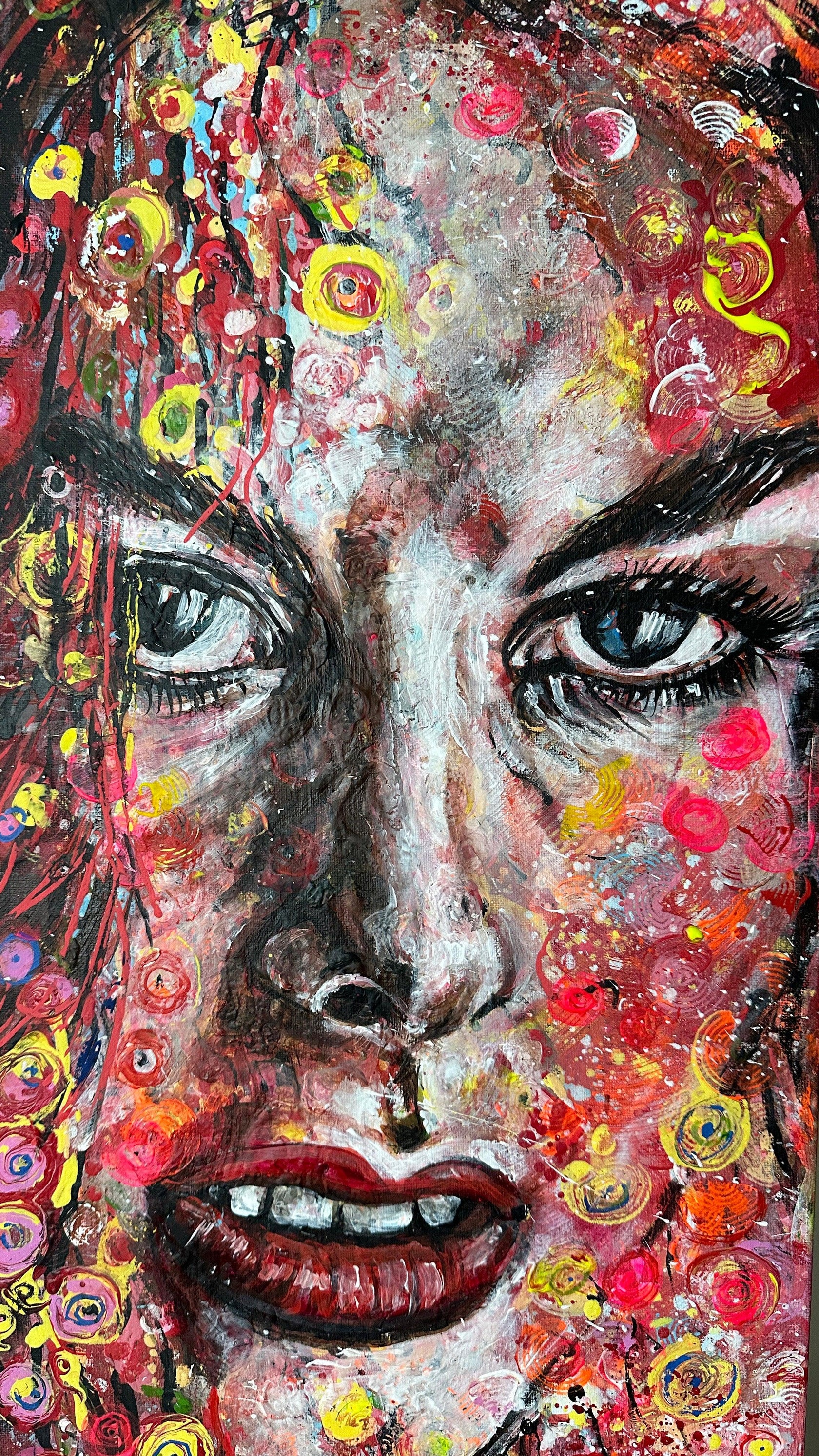 Carmine Conundrum - Original Fine Art Painting on Deep Canvas – ArtCursor