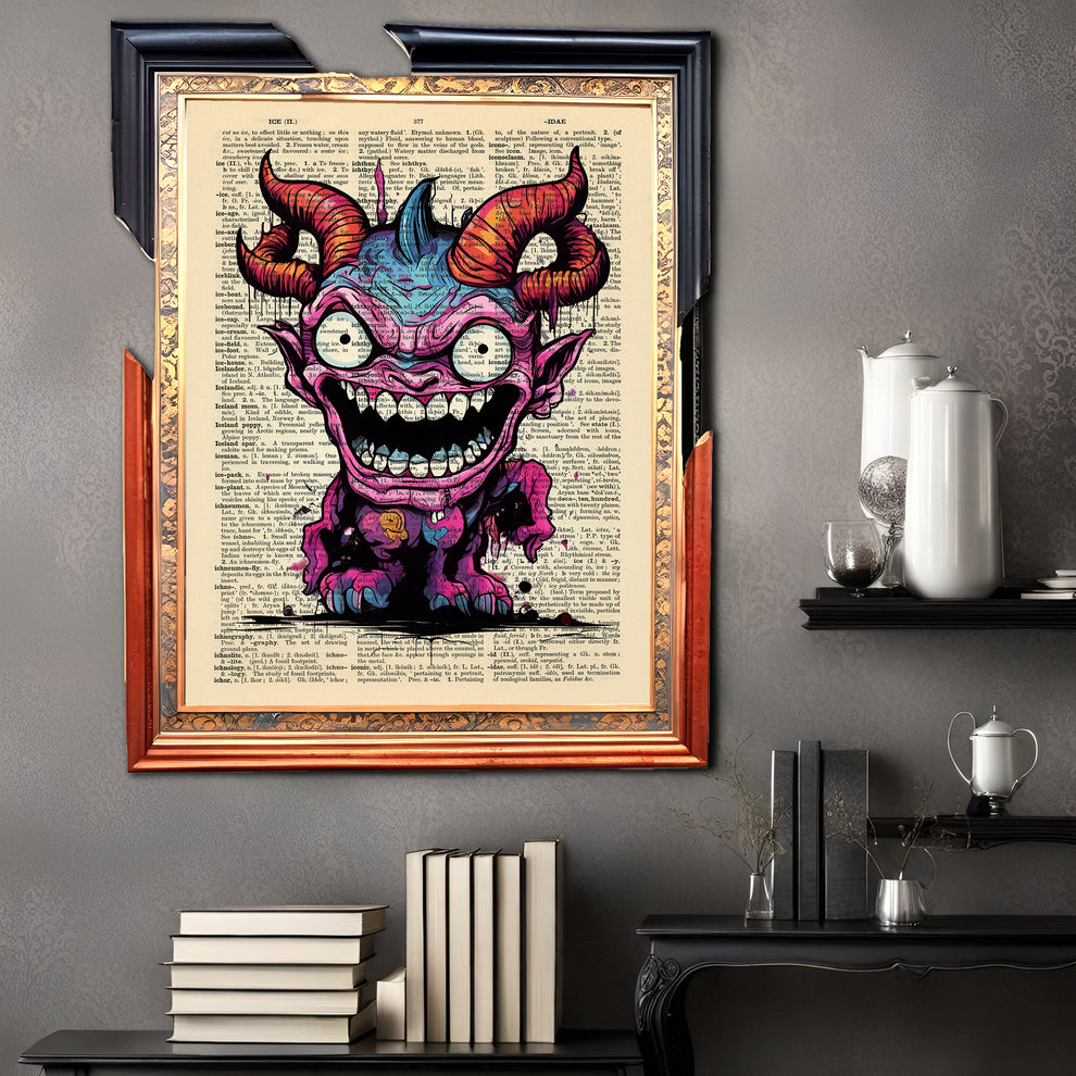 The Horror Show - The Little Devil - Limited Edition Print on Antique ...