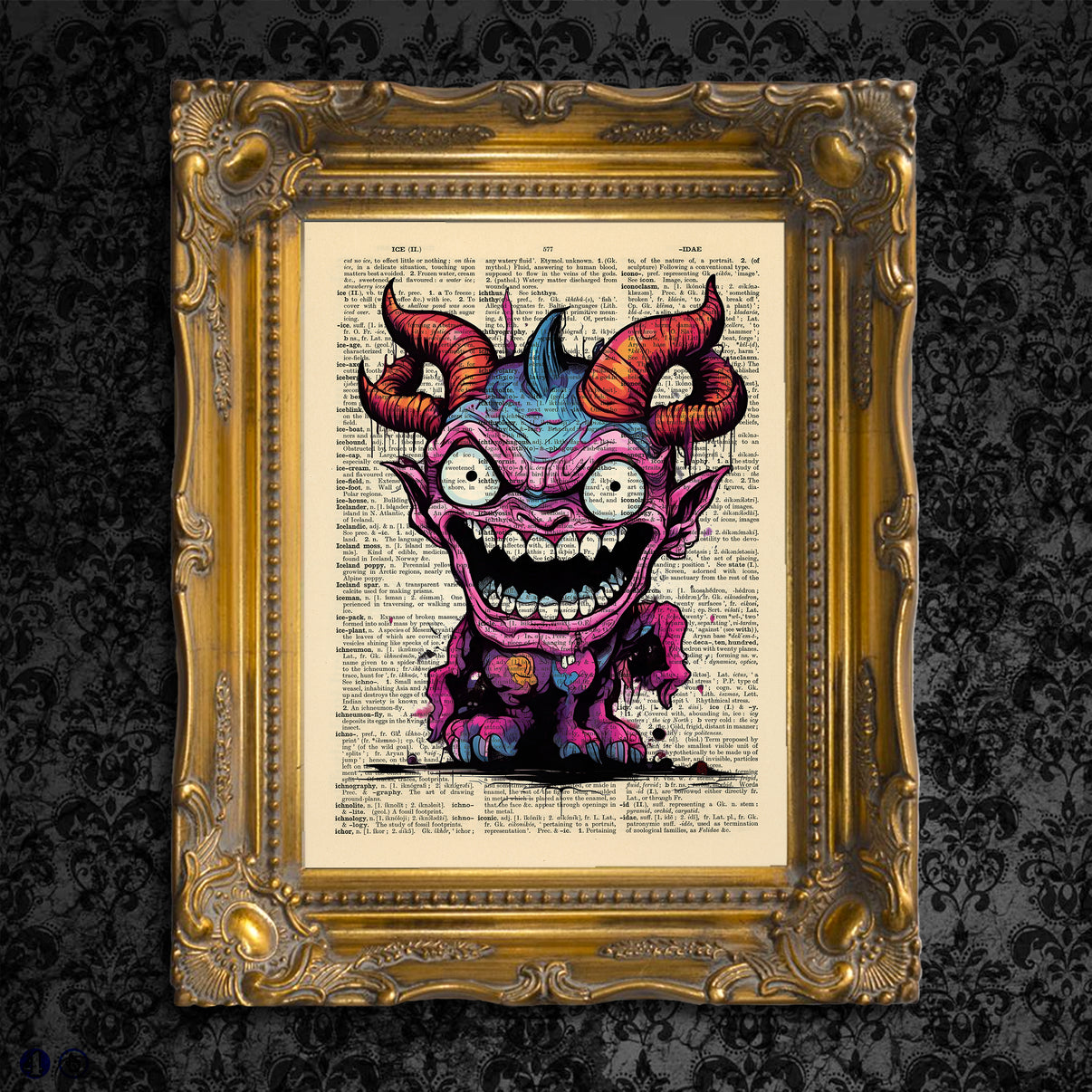 The Horror Show - The Little Devil - Limited Edition Print on Antique ...