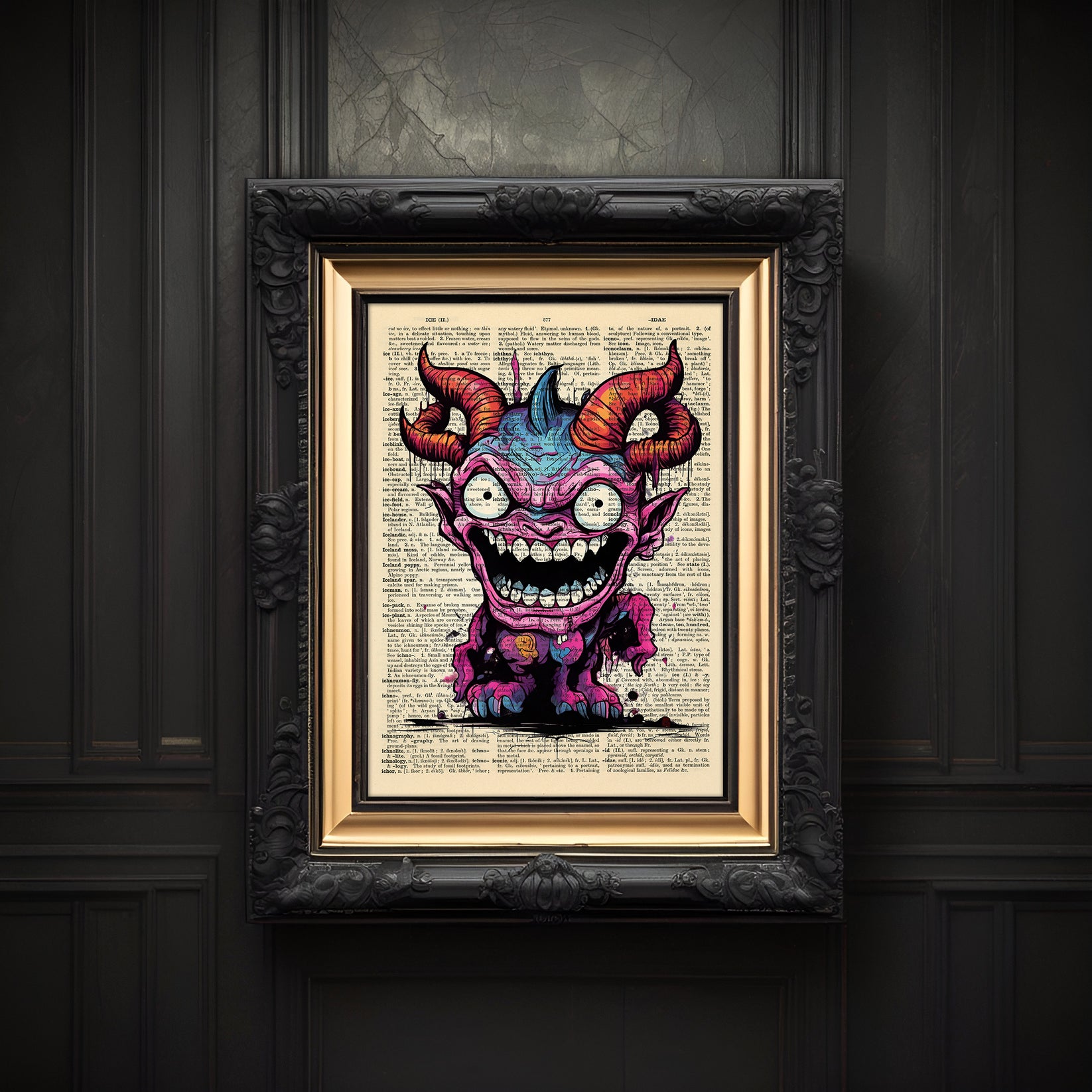 The Horror Show - The Little Devil - Limited Edition Print on Antique ...
