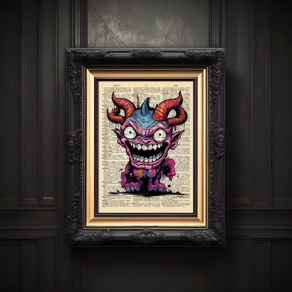 The Horror Show - The Little Devil - Limited Edition Print on Antique ...